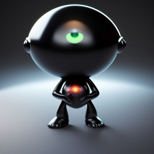 jealous-boar561: Small Alien with pitch black skin, large glowing eyes ...