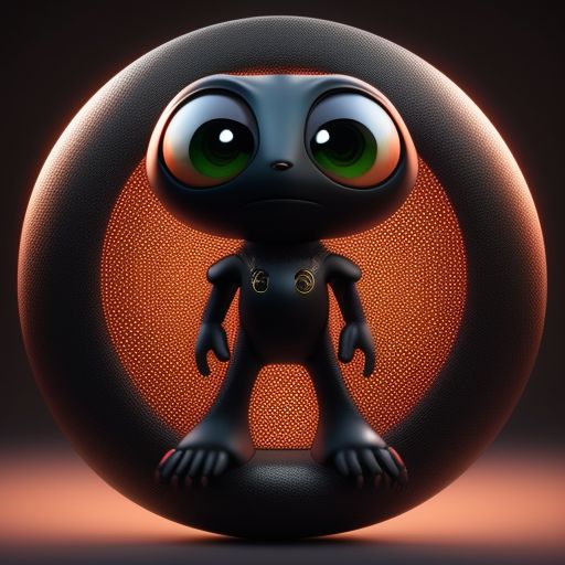 jealous-boar561: Small Alien with pitch black skin, large glowing eyes ...