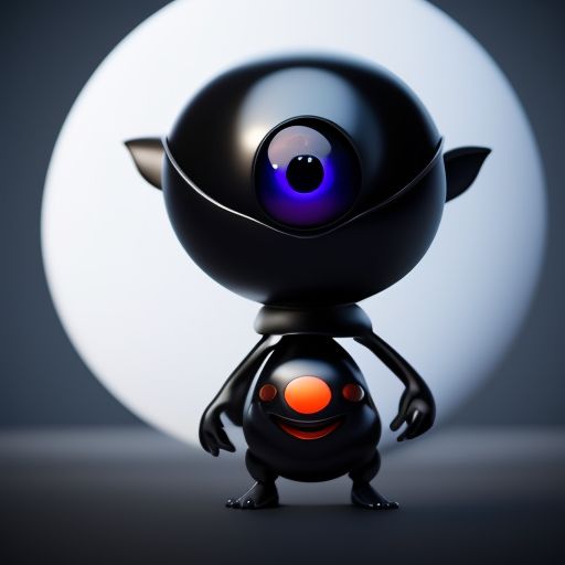 jealous-boar561: Small Alien with pitch black skin, large glowing eyes ...