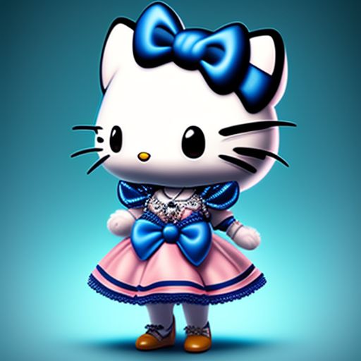 Blue Hello Kitty Bow