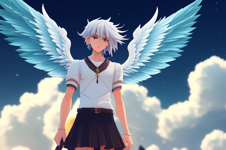 Anime Boy With White Wings