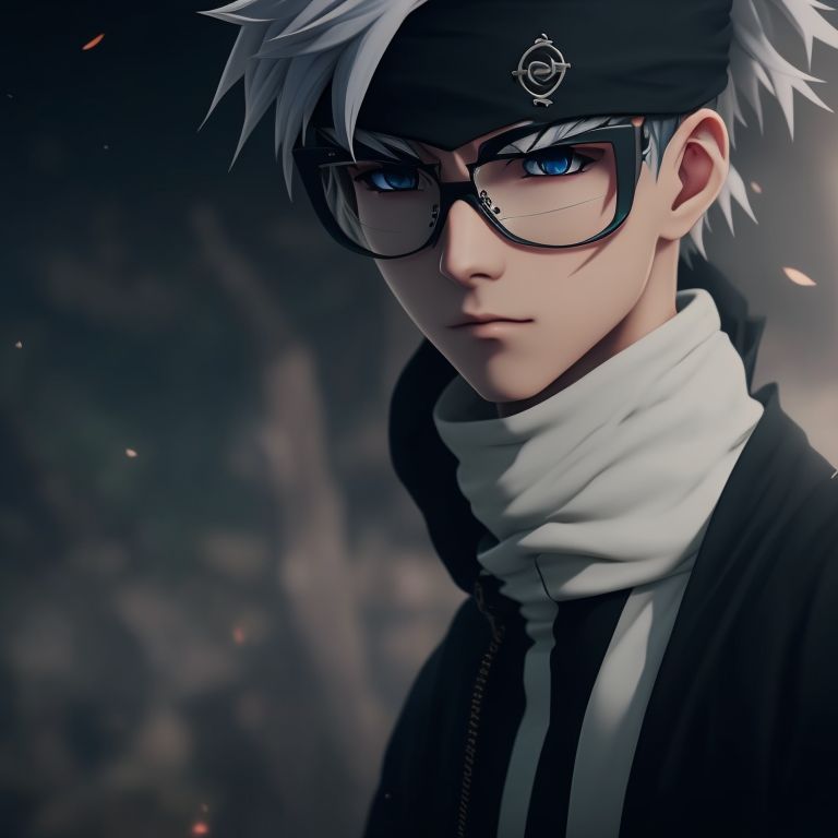 Anime Male Ninja With White Hair