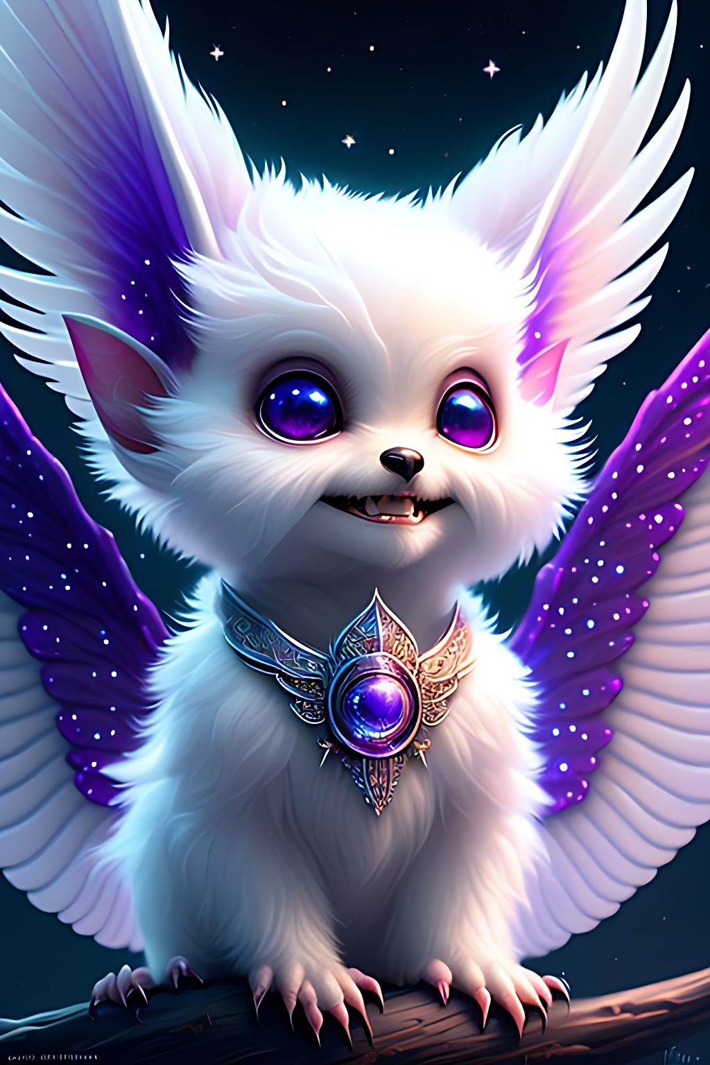 Cute Chibi Wolf With Wings