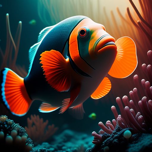 closed-slug773: a clownfish in an horror movie poster, transparent ...