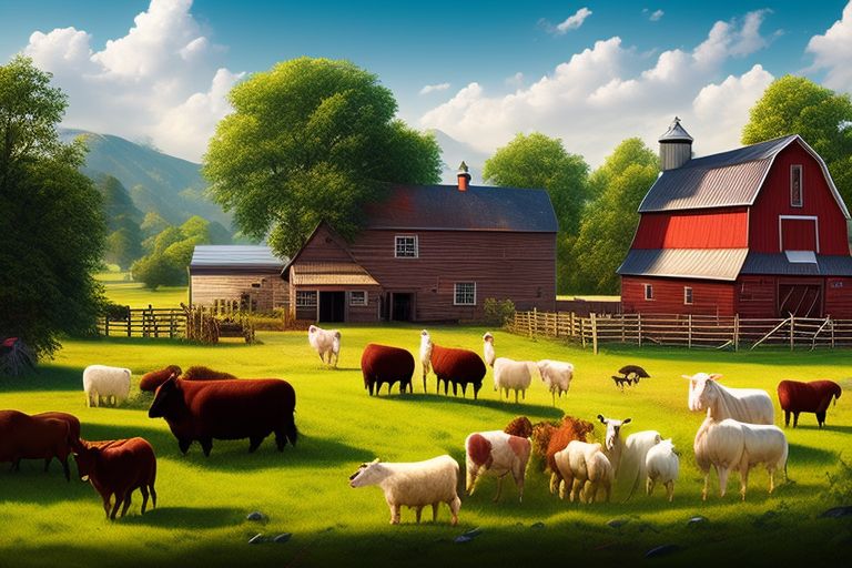 Barn With Animals Background