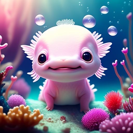 Cute Axolotl Smiling