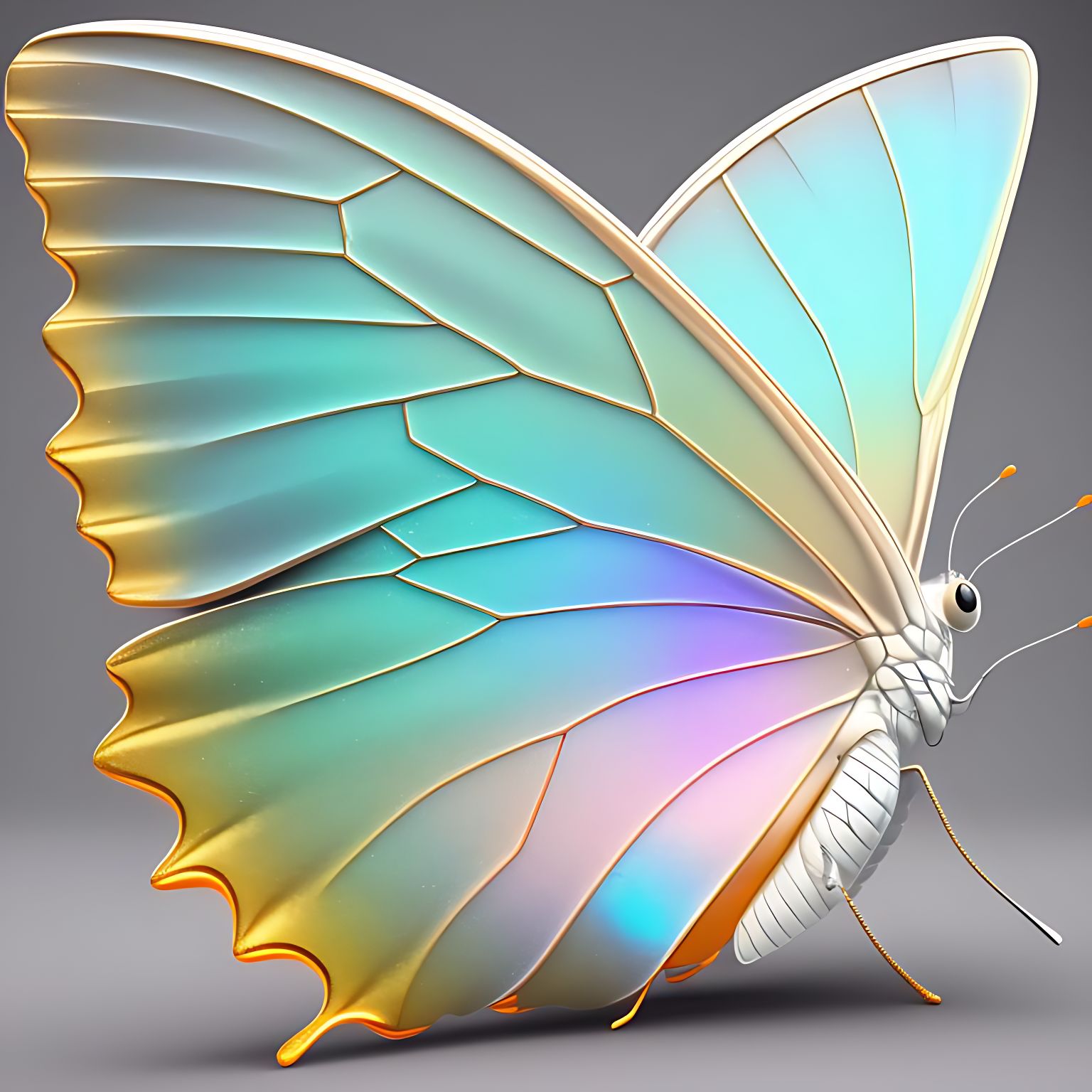 key-mandrill318: beatuiful butterfly with pale colors, a 3d render ...