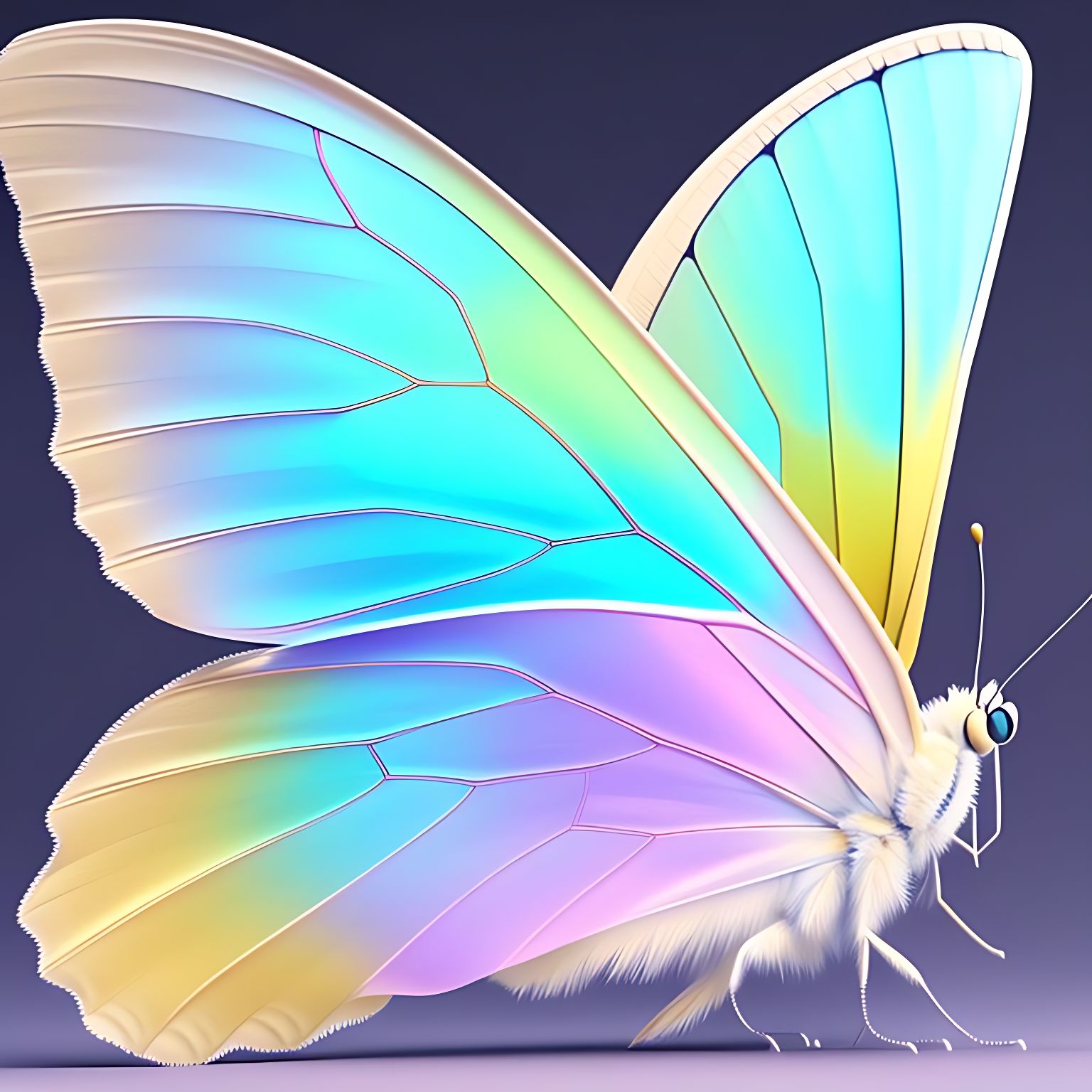 MANTIO.eu: One beautiful butterfly, pale color wings, A 3d render ...