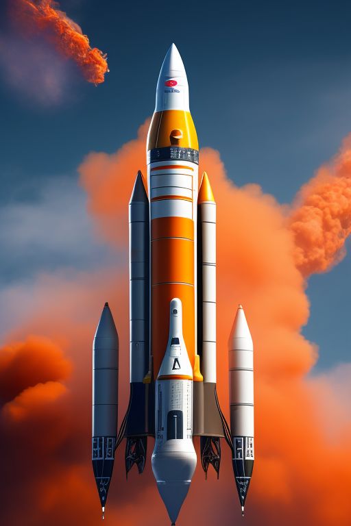 last-bat332: Draw a realistic space rocket floating freely in space ...