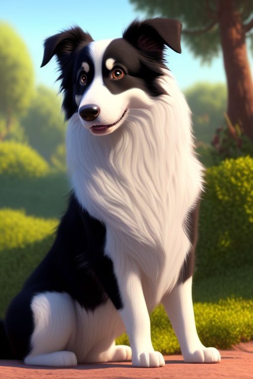 wan-heron308: cute border collie DOG illustration, realistic disney ...