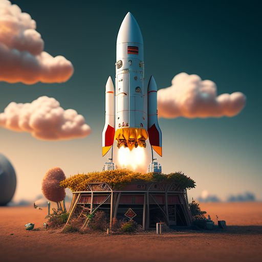 last-bat332: Draw a realistic space rocket floating freely in space ...