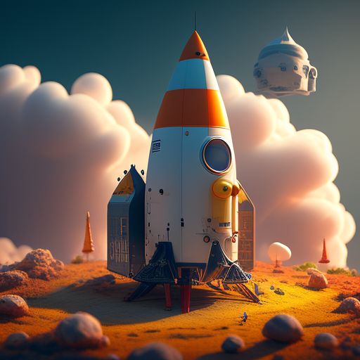 last-bat332: Draw a realistic space rocket floating freely in space ...