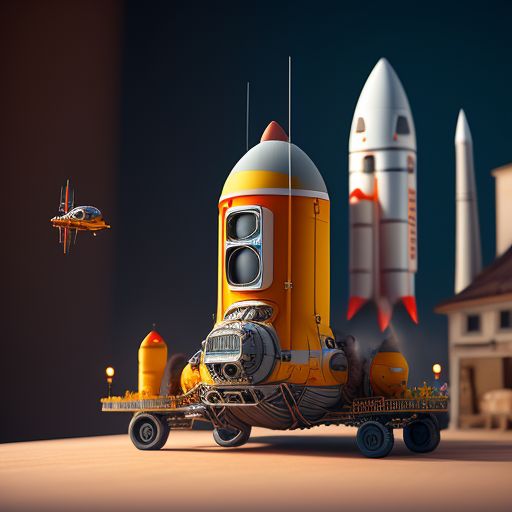 last-bat332: Draw a realistic space rocket floating freely in space ...