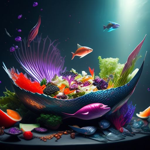 Max_Turbo: Mermaid salad with black caviar.