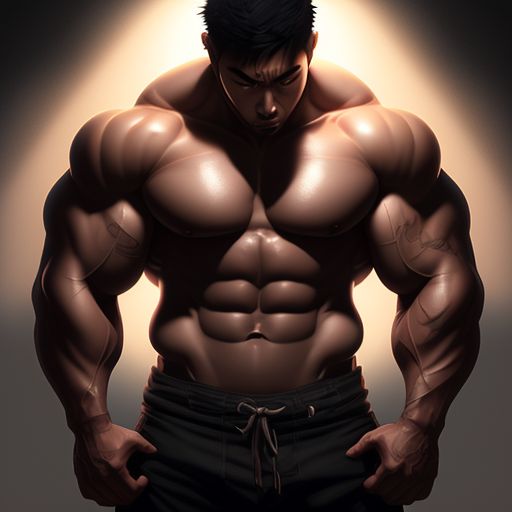 unique-lark66: japanese boy, big muscle stocky body, no cloths, full ...