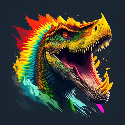 tense-zebra804: colorful fierce tyranosaurus rex face, intricate ...