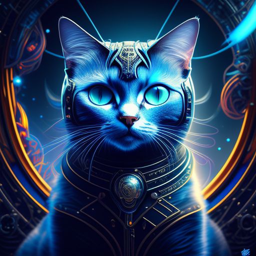 Borderless: Blue eyed cyber punk cat