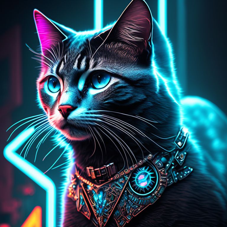 Borderless: Blue eyed cyber punk cat