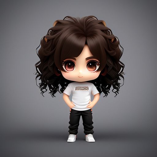 Chibi With Brown Curly Hair