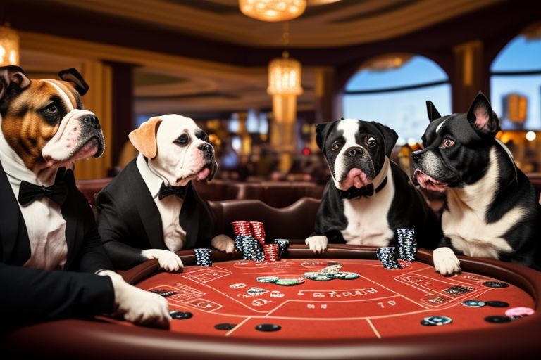 smug-lapwing740: "Various dogs in human clothing playing poker together ...