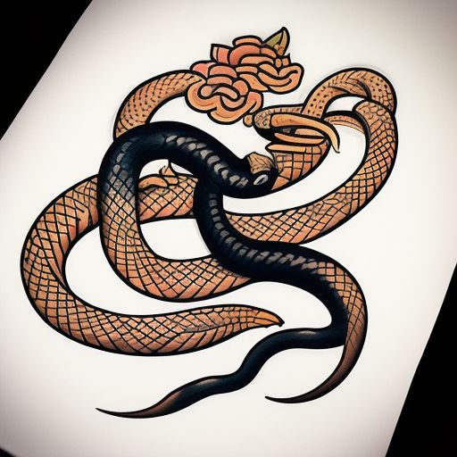 Neo Traditional Snake Head Tattoo
