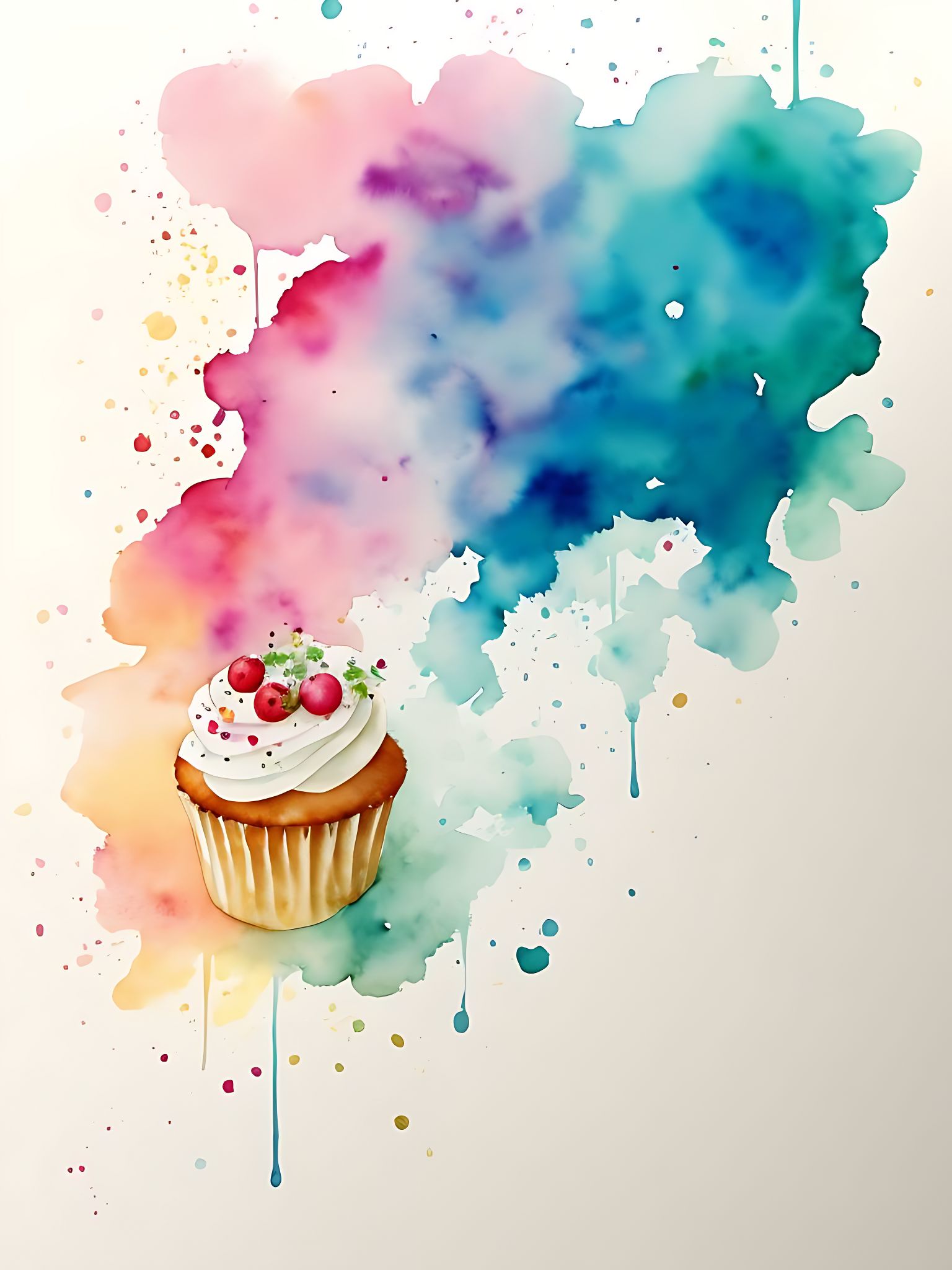Colorful Cute Cupcake Drawings
