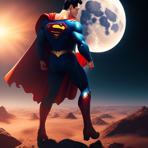 Superman Floating In Space