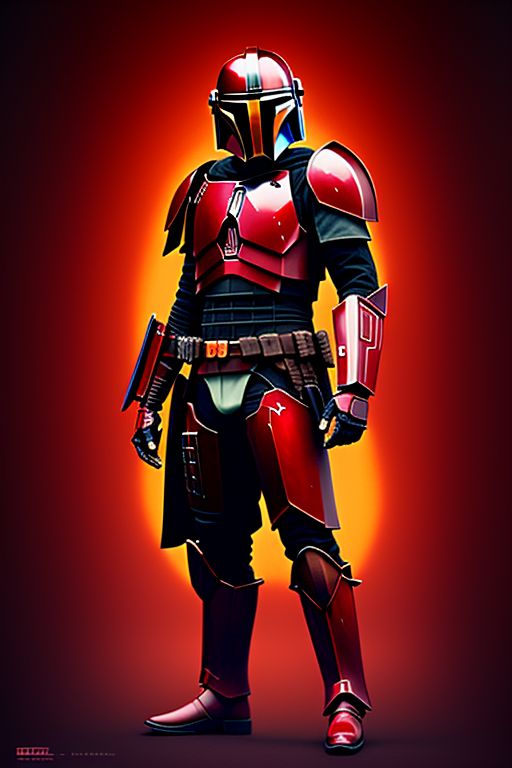 Black And Red Mandalorian Armor