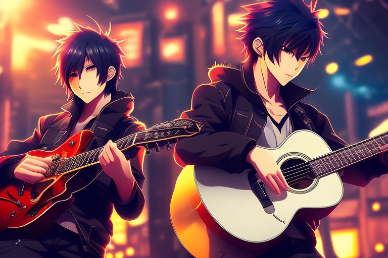 Anime Music Boy Guitar