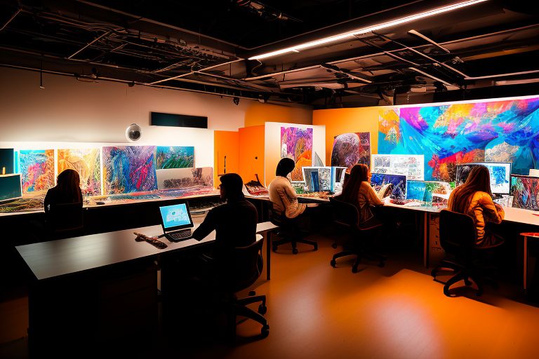 tart-cobra242: A photograph of a graphic design studio interior at ...