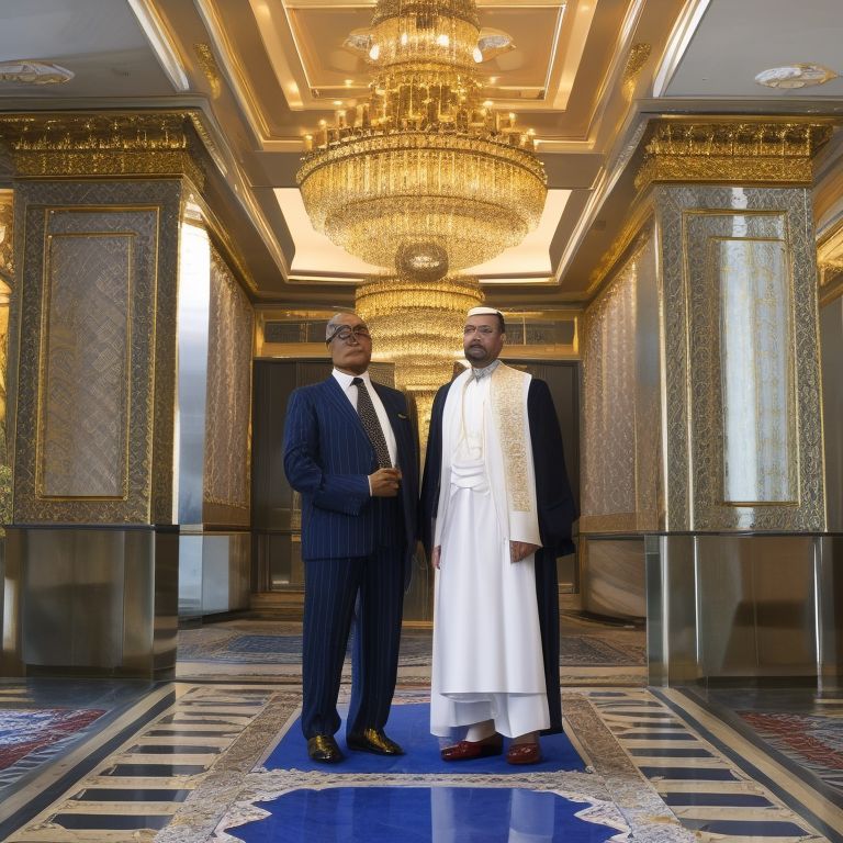 noted-elk728: Asian male Muslim imam, full body with full legs, blue ...