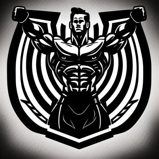 pretty-quelea73: bodybuilder + icarus pose + logo design