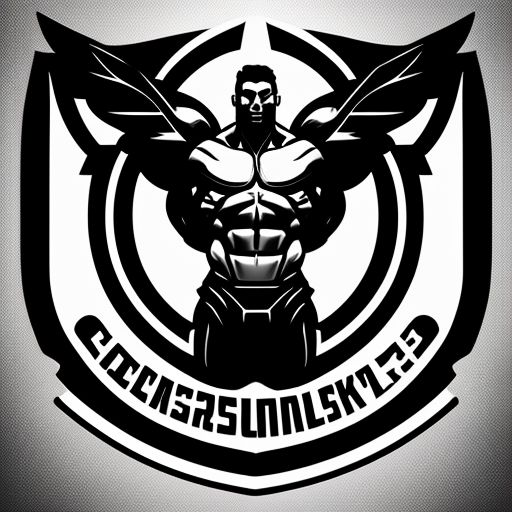 pretty-quelea73: bodybuilder + icarus pose + logo design