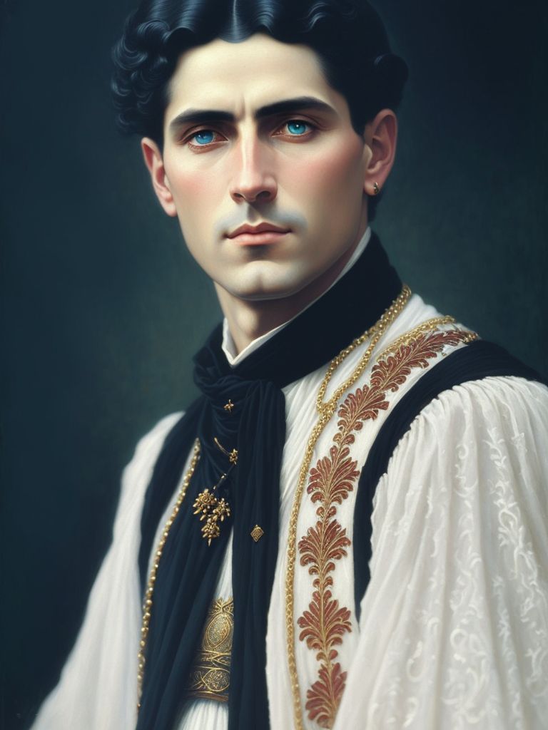 bouncy-mule791: Corneliu Zelea Codreanu, painted in the artistic style ...