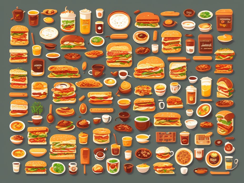 Cartoon Junk Food Collage