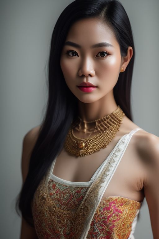 Fedoraxsa: A realistic full body fullbody portrait of a beautiful Thai woman without makeup ...