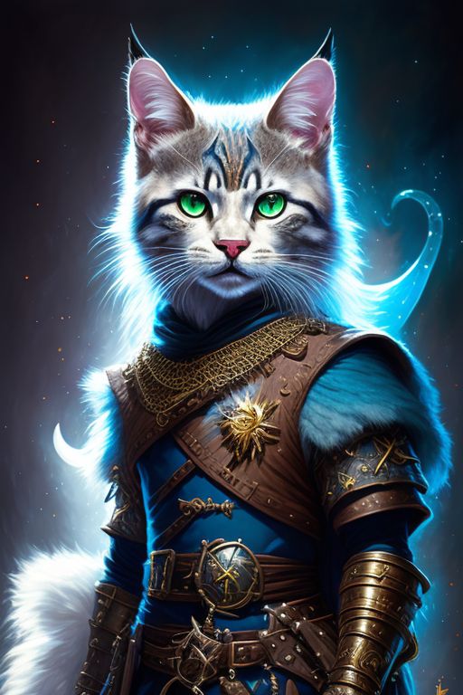 Fedoraxsa: fullbody of a A Crazy animalistic anthropomorphic cat as mage