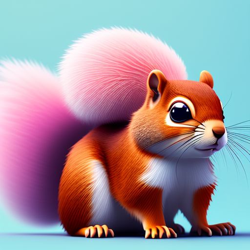 united-wolf912: 3d squirrel, long fuzzy fur, Pixar render, intricate ...
