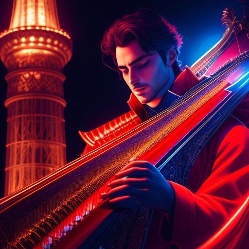 since-2002: the french guy playing the harp in Paris with effile tower