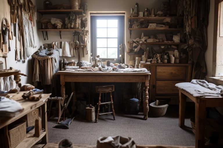 wee-yak112: As you step into the workroom of a young medieval tailor ...