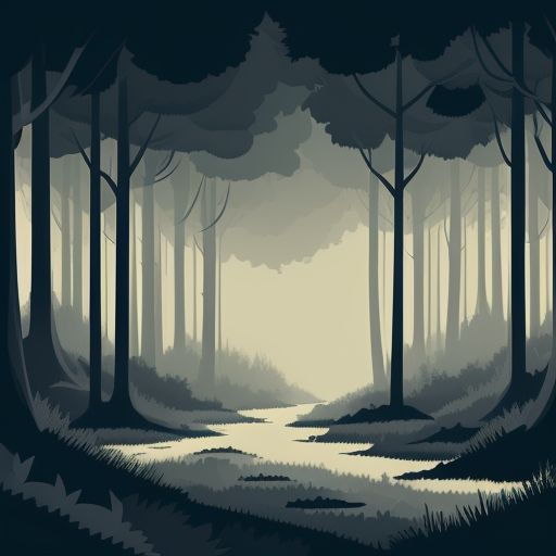 Dark Forest Cartoon Background