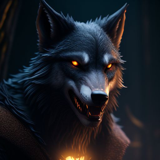 bony-eland649: Werewolf, digital-art, cinematic lighting, cinema 4d ...
