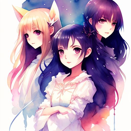 3 Anime Friends Girls