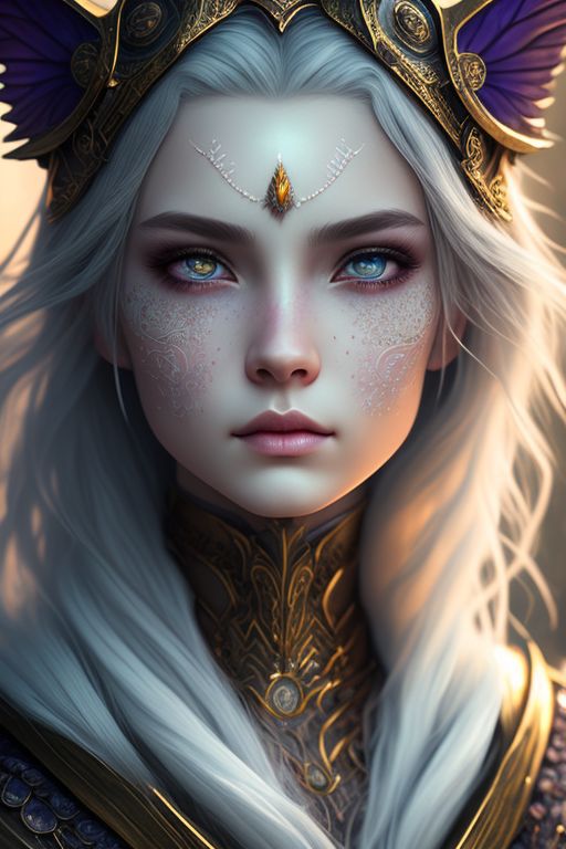 Enchantress: woman, young adult, elf, japanese, white hair, tall ...