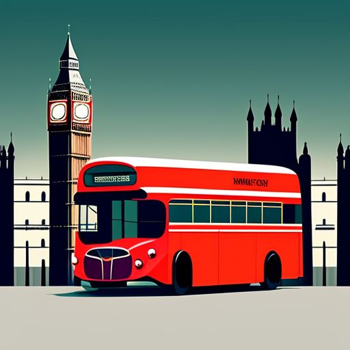 sunbeam2000: a simple image, a london bus, only one colour, vector style