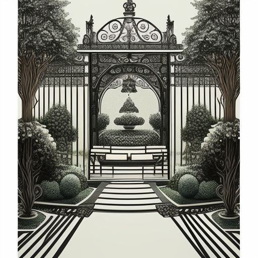 Open Garden Gate Drawing