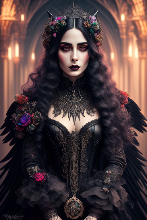 dreary-wren426: ornate, intricate details, beautiful witch, gothic ...