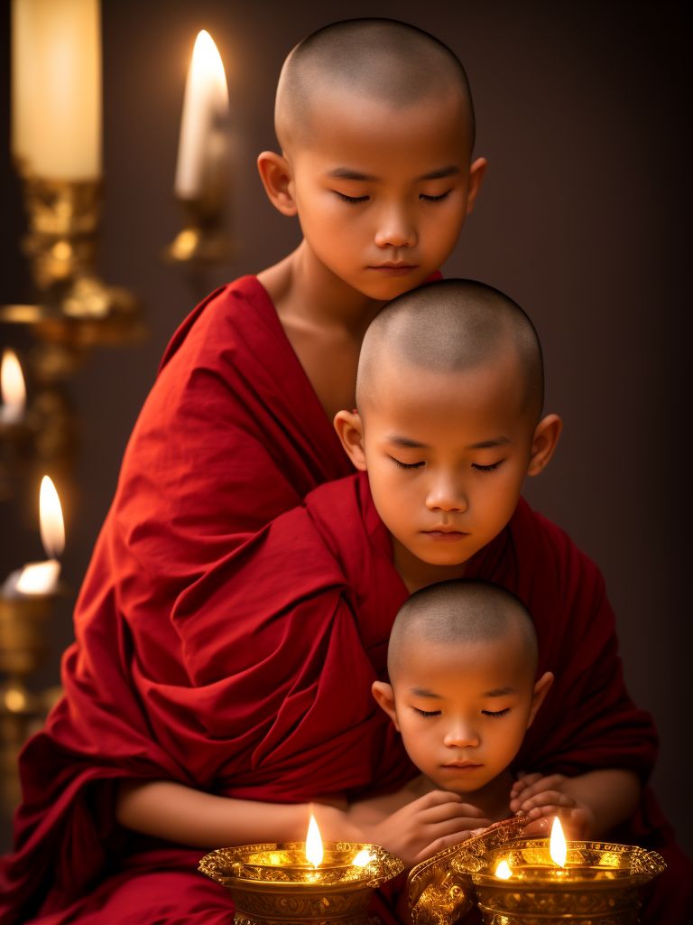 Child Monk Meditating