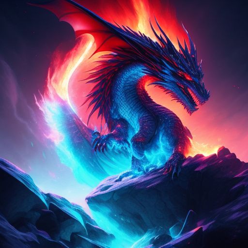 Dragon Breathing Blue Fire