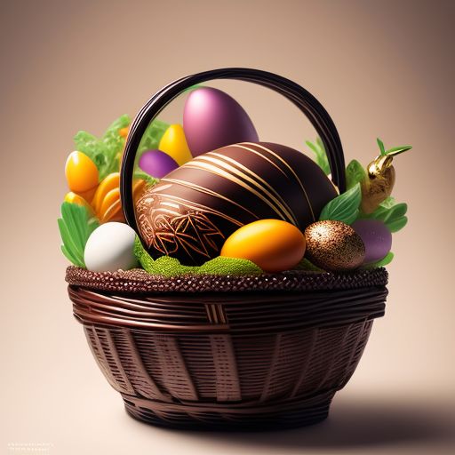 rich-marten54: A chocolate bunny basket with Easter eggs